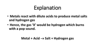 Science and technology - Acids, Bases And Salts (Reaction of acid with ...