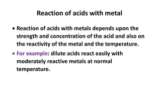Science and technology - Acids, Bases And Salts (Reaction of acid with ...