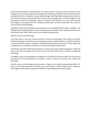 Science and technology are important parts of our day to day life.docx
