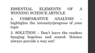 SCIENCE AND TECHNOLOGY WRITING FOR SCHOOL PRESS .pptx