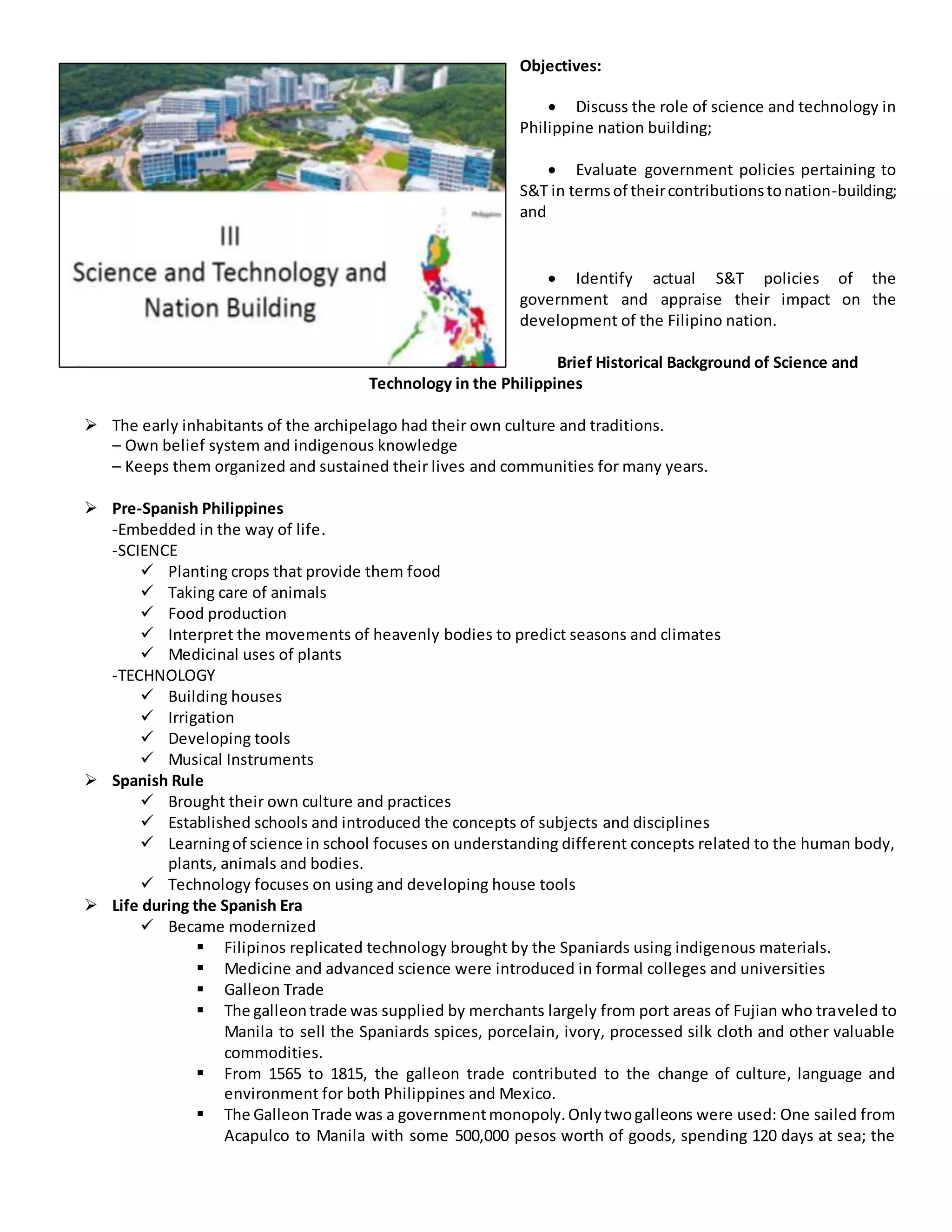 Science and technonology and nation building | DOCX