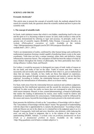 Science and truth | PDF