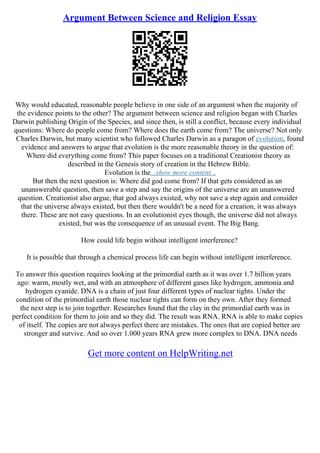 Science Argumentative Essay Topics | PDF