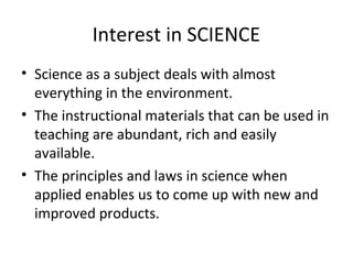 Science as a subject | PPT | Educational Assessment | Education