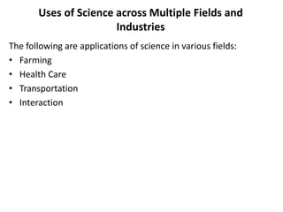 Studying Science: A Gateway to Knowledge and Progress | PPTX