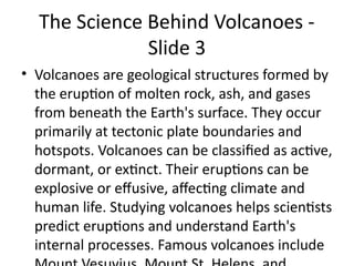 Science of volcano eruption,16 slide presentation | PPTX