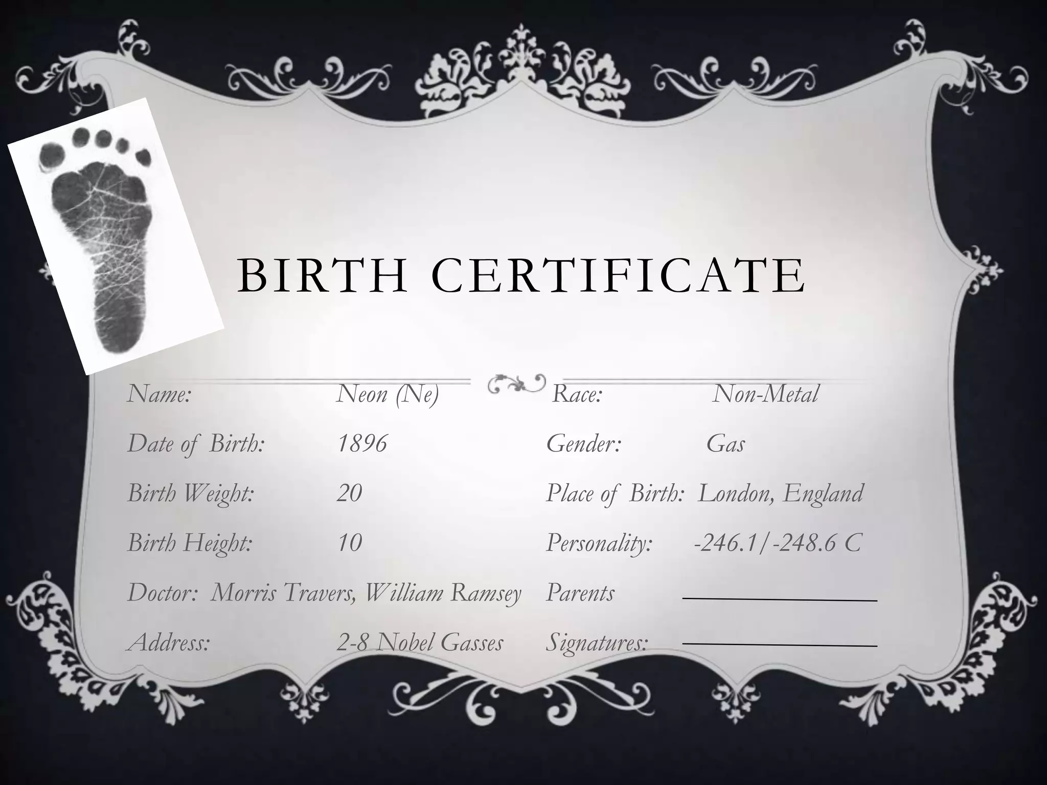 Science birth certificate | PPTX