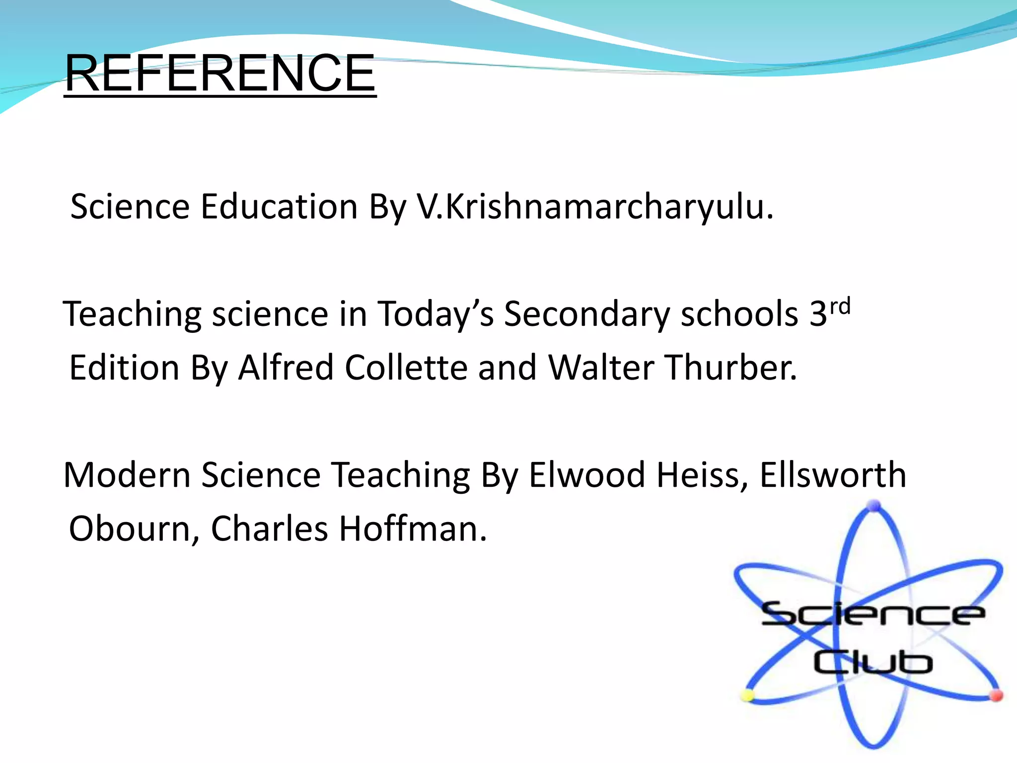 Science club | PPT | Secondary Education | Education