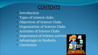 Science club contribution activity and aim | PPT