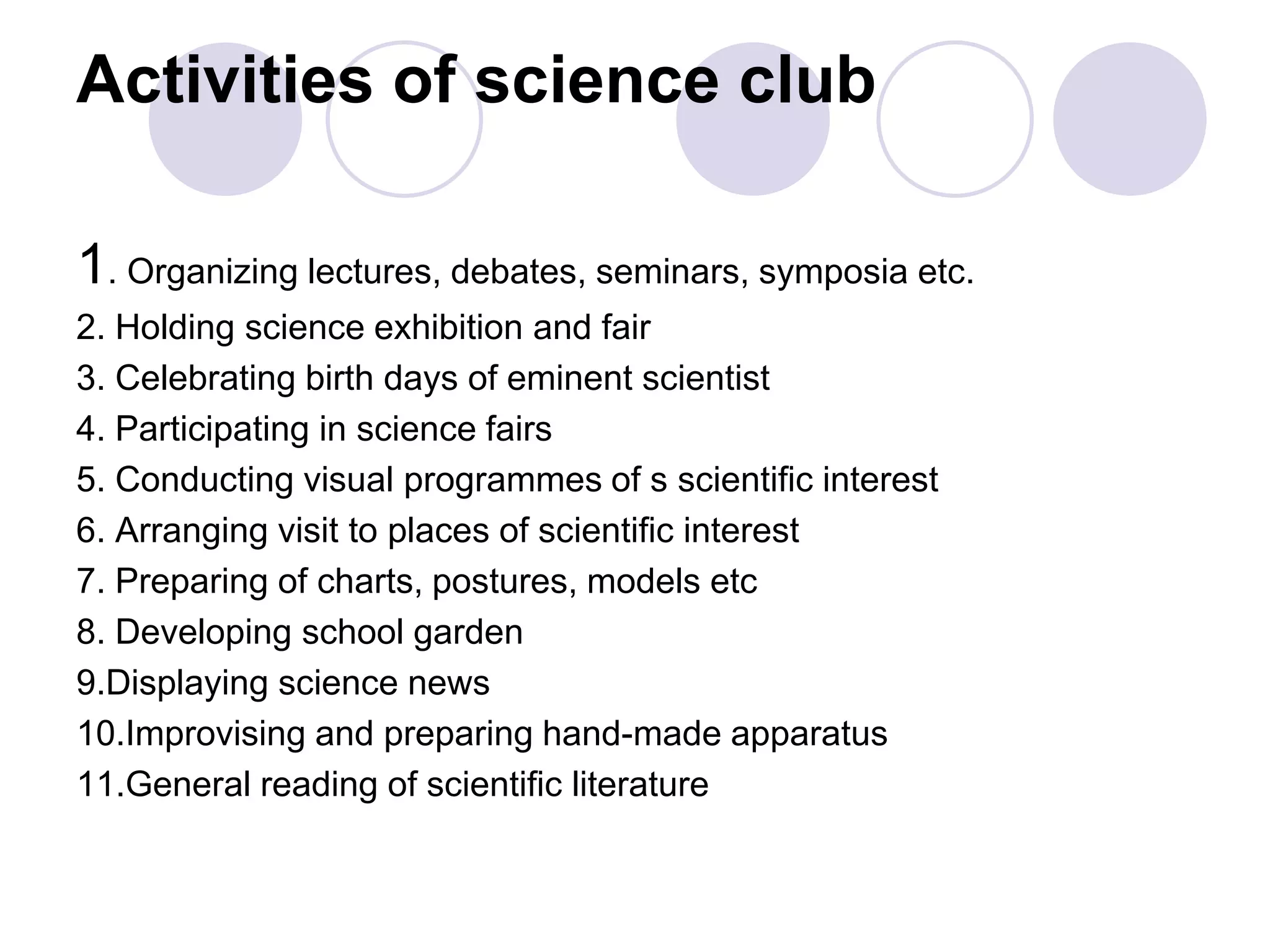 Science club in schools | PPTX