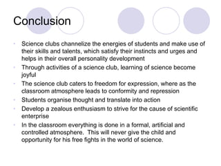 Science club in schools | PPTX