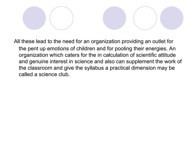 Science club in schools | PPTX | Homework and Study | Education