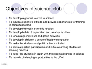 Science club in schools | PPTX