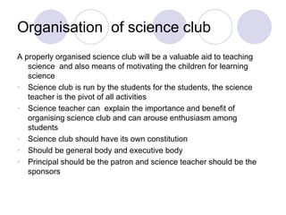 Science club in schools | PPTX