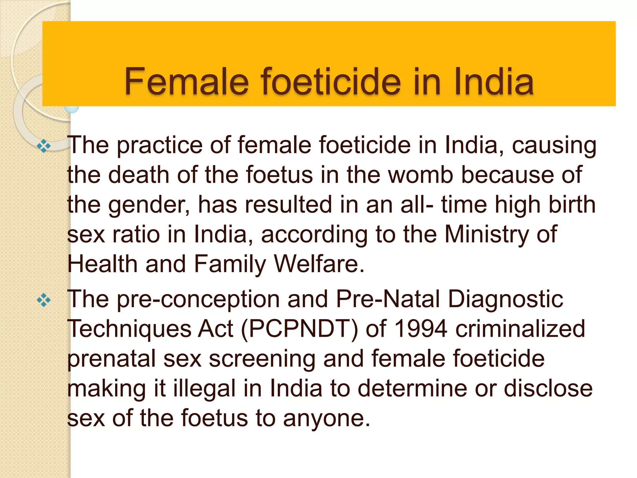 Female Foeticide | PPTX