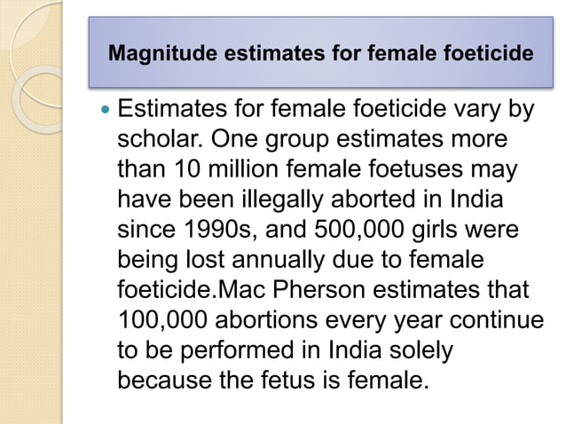 Female Foeticide | PPTX