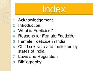 Female Foeticide | PPTX
