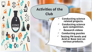 about science club activities hands on experience | PPTX | Space and ...