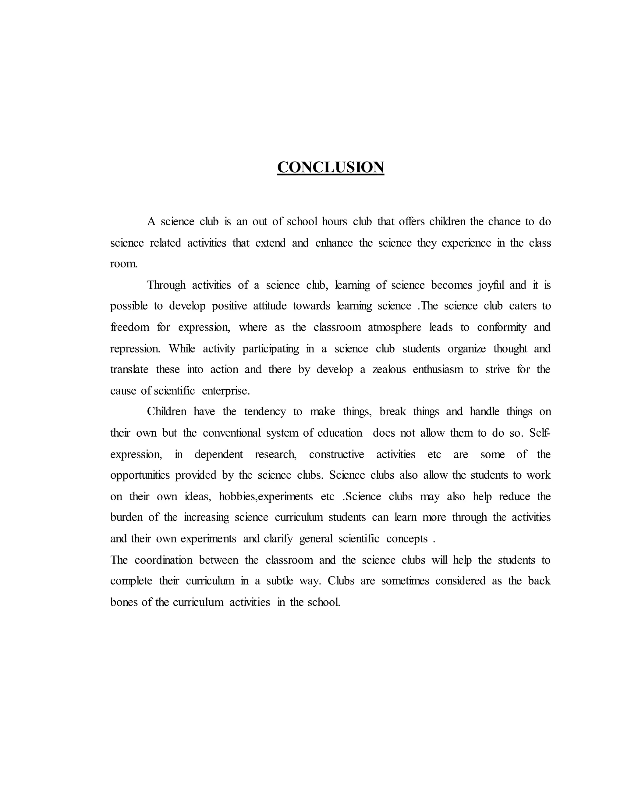 Science club project | DOCX