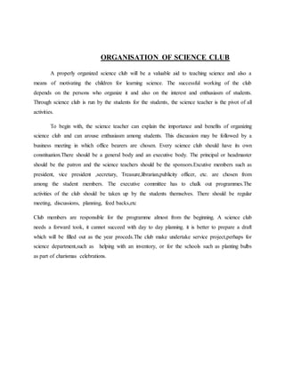 Science club project | DOCX