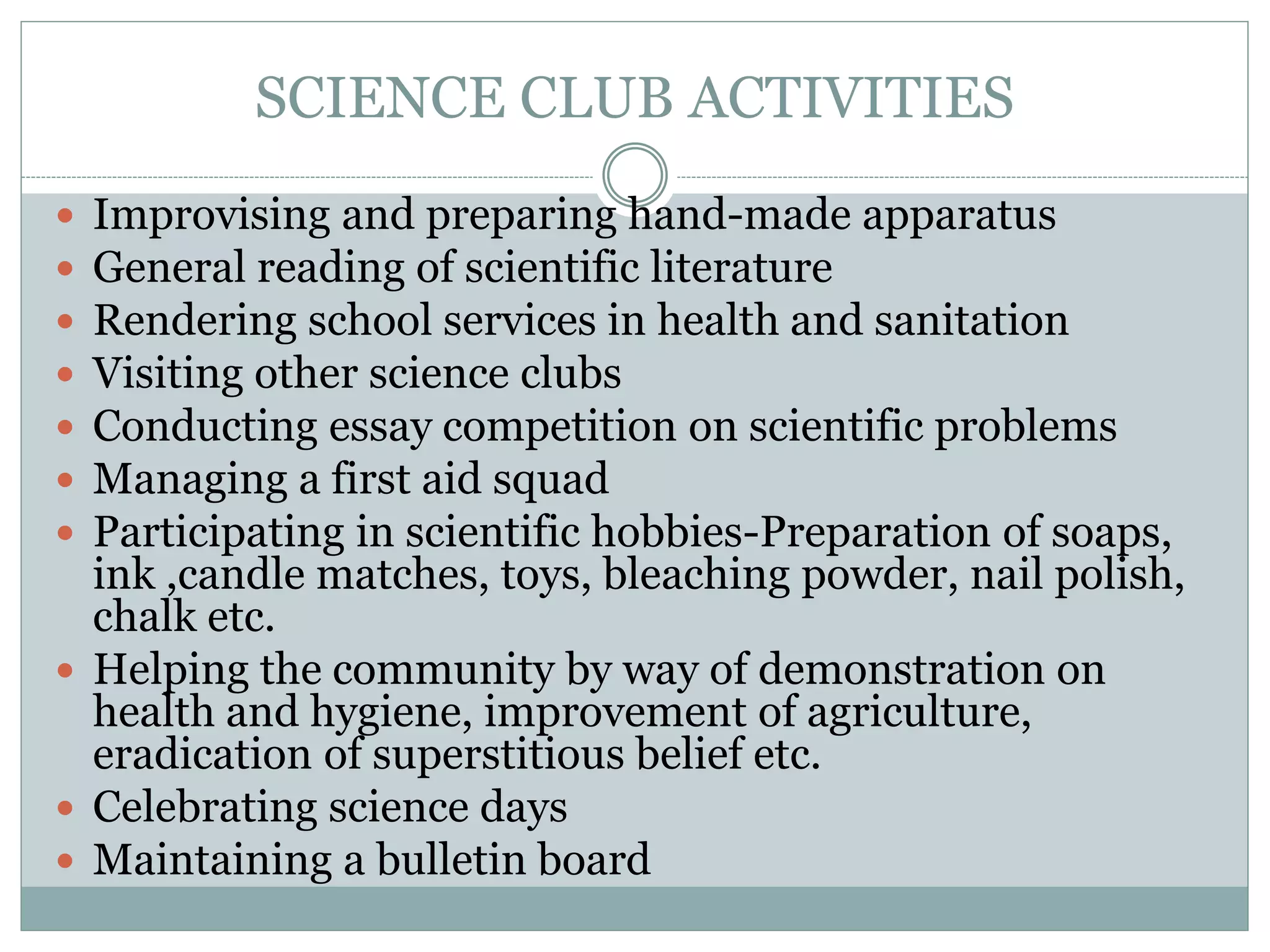 Science club, science fair, science exhibition | PPTX