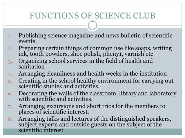Science club, science fair, science exhibition | PPTX