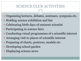 Science club, science fair, science exhibition | PPTX