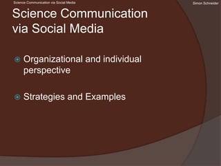 Science communication via social media | PPTX