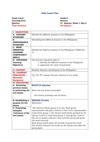Science 6 lesson plan Seasons in the Philippines.doc