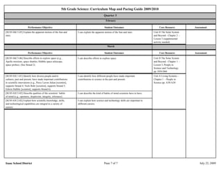 Fifth Grade Science Curriculum Map | PPT