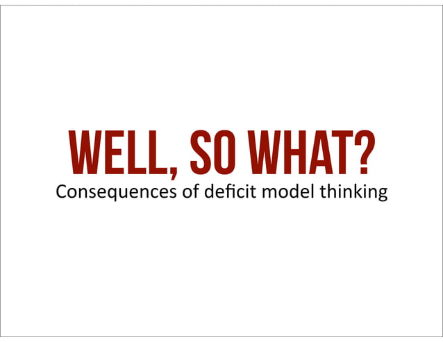 DeficitModel Session from #scio13 | PPT