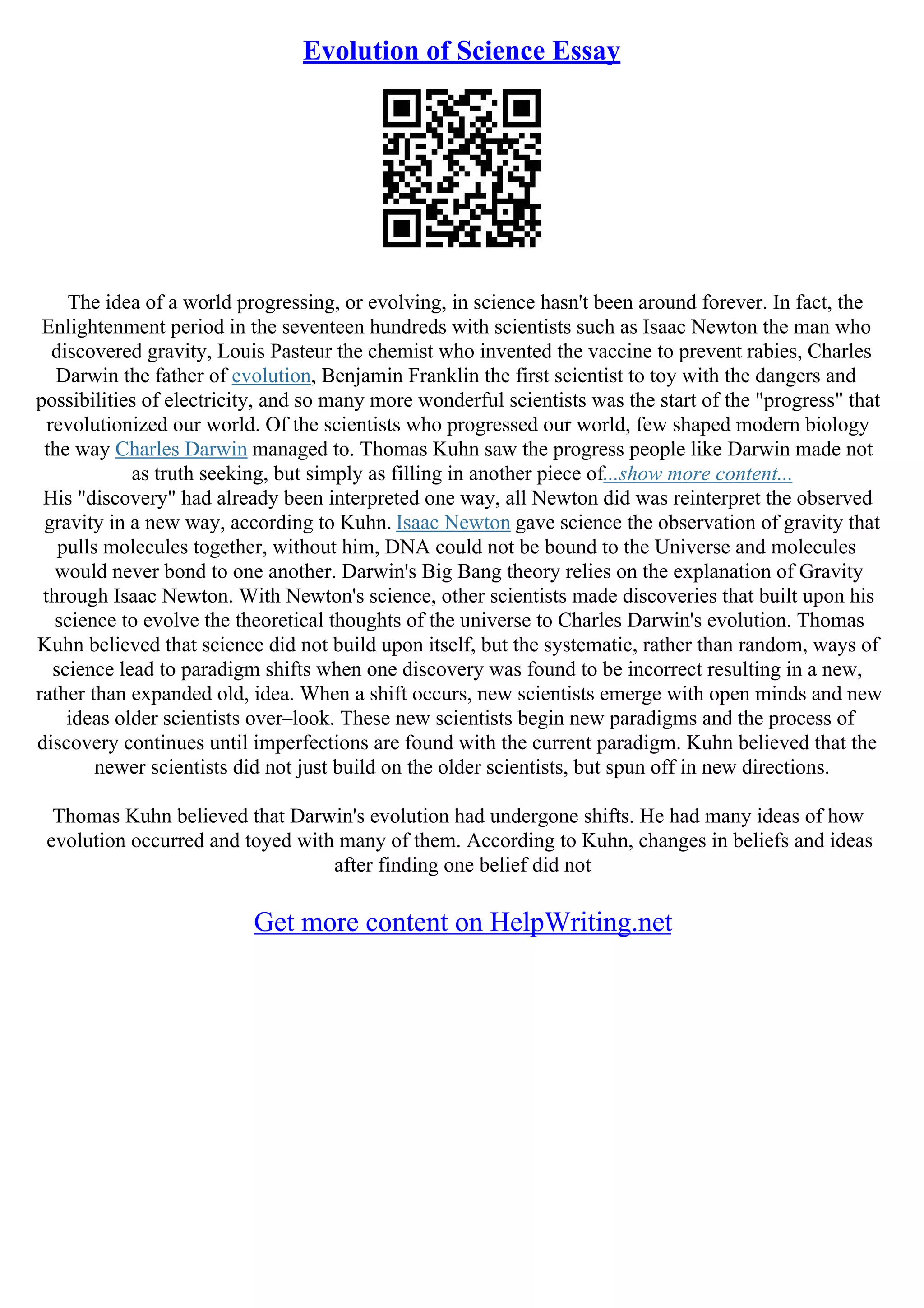 Science Development Essay | PDF