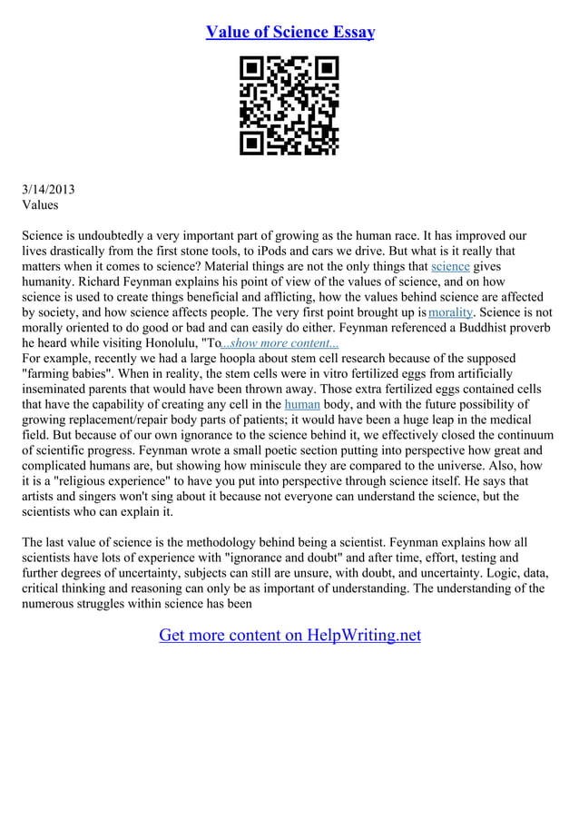 Science Development Essay | PDF