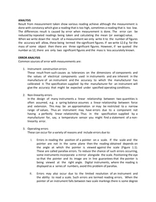Science enginering lab report experiment 1 (physical quantities aand ...
