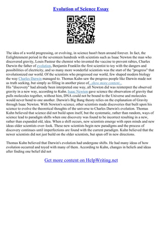 Science Essay Example | PDF