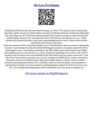 Science Essay Example | PDF