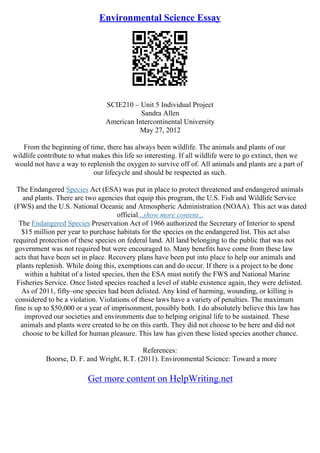 Science Essay Example | PDF