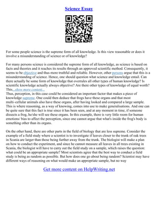 Science Essays | PDF | Physics | Science