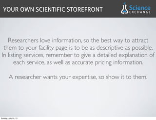 Science Exchange Provider Starter Pack | PDF