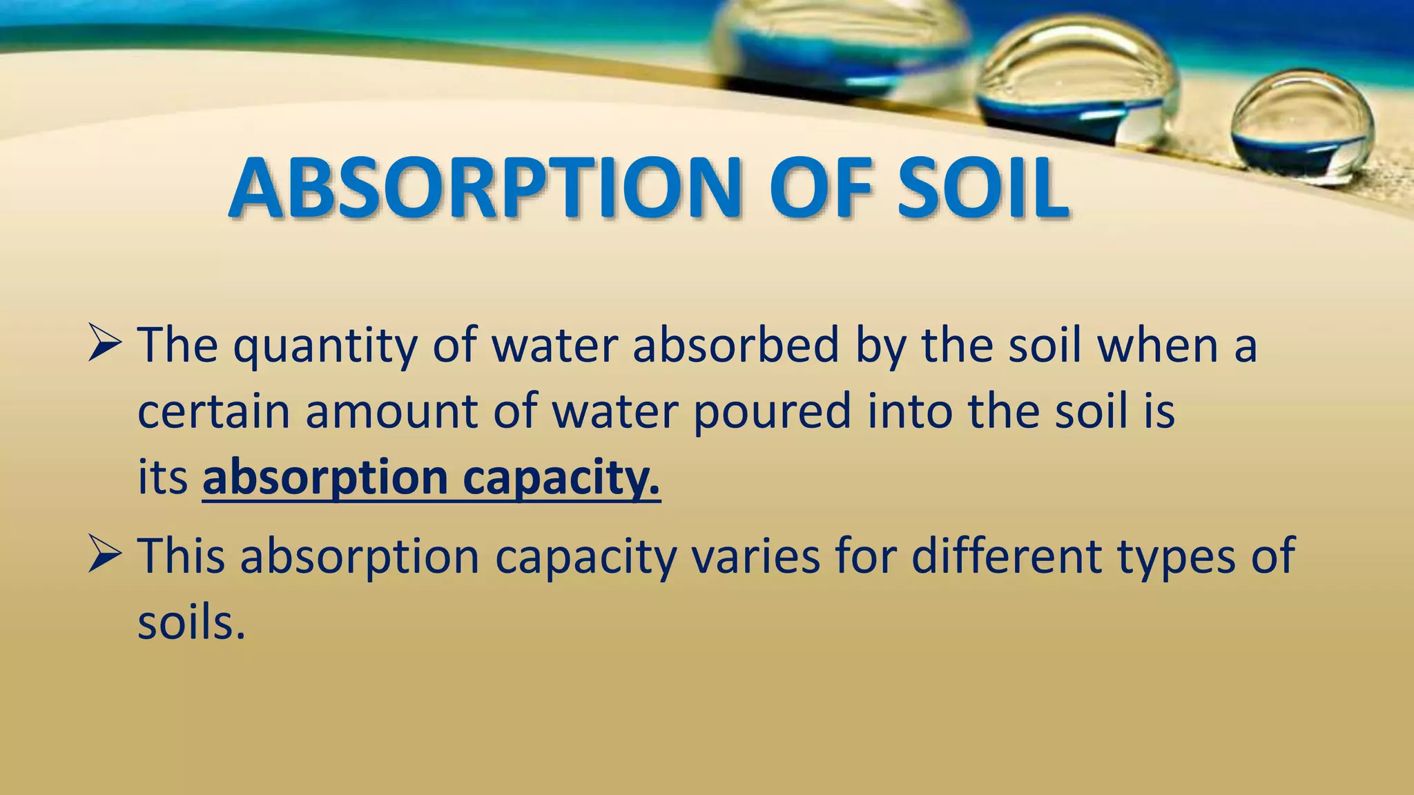 ADSORPTION AND PERCOLATION RATE OF SOIL | PPTX