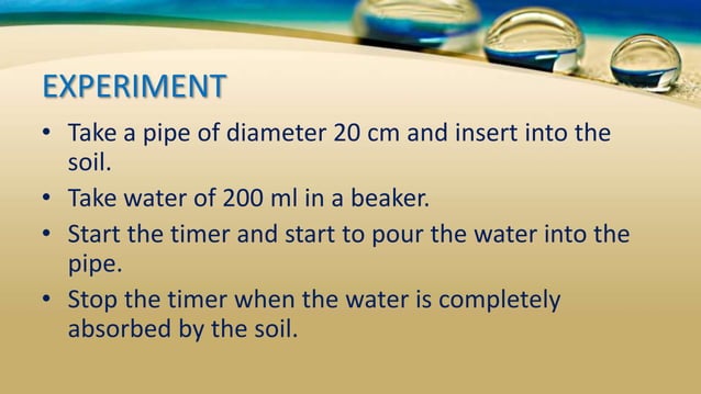 ADSORPTION AND PERCOLATION RATE OF SOIL | PPTX