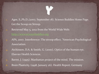 Science Fair - Stroop Effect | PPTX