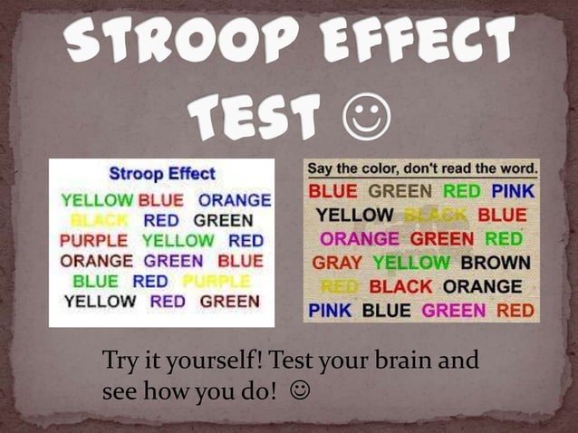 Science Fair - Stroop Effect | PPTX | Brain and Nervous System ...