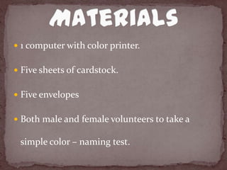 Science Fair - Stroop Effect | PPTX