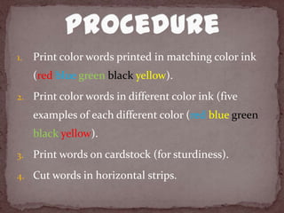 Science Fair - Stroop Effect | PPTX