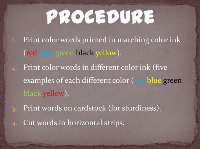 Science Fair - Stroop Effect | PPTX | Brain and Nervous System Disorders | Diseases and Conditions