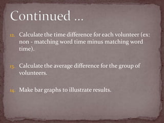 Science Fair - Stroop Effect | PPTX