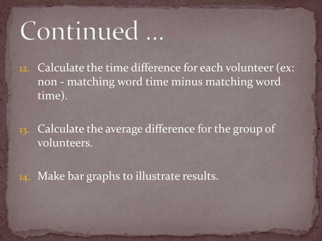 Science Fair - Stroop Effect | PPTX | Brain and Nervous System ...