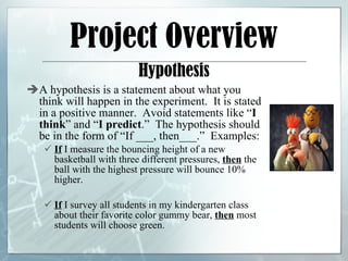 Hypothesis Examples For Science Fair