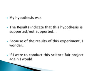 Science Fair Conclusion Subtitle Science fair ppt